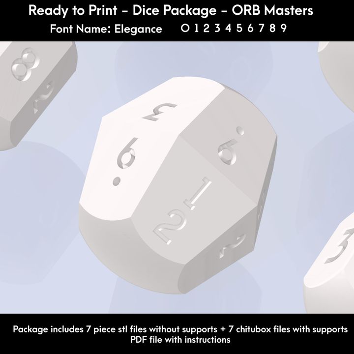 3D Printable Dice Masters – Ready to Print - 7 Piece Set – ORB Dice ...