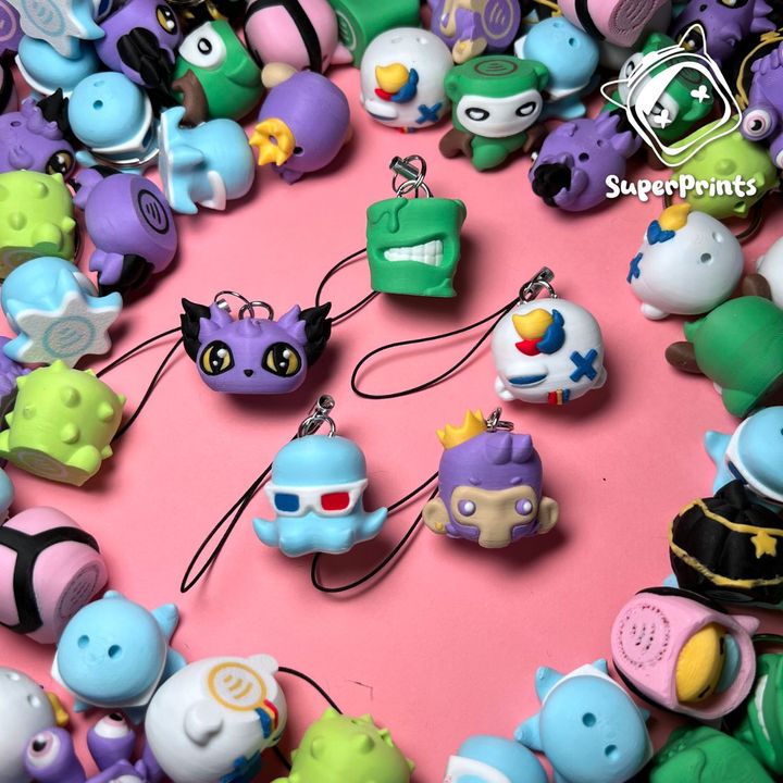 3D Printable SuperDots Bundle 2 - Cute NFC KeyChain Trinkets by SuperPrints