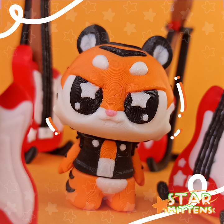 3D Printable Cute Flexi Rock Tiger by Star Mittens