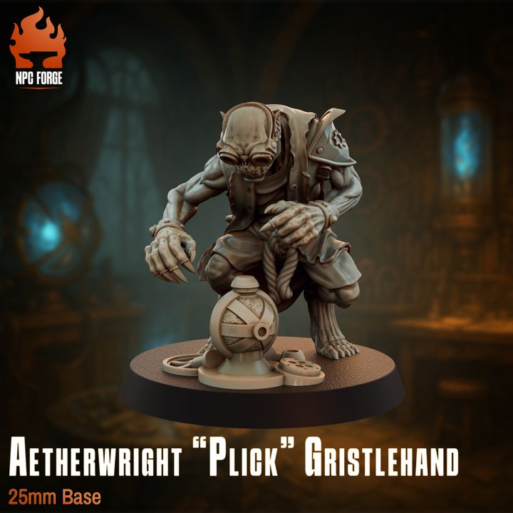 3D Printable Artificer “Plick” Gristlehand - Presupported by NPC Forge