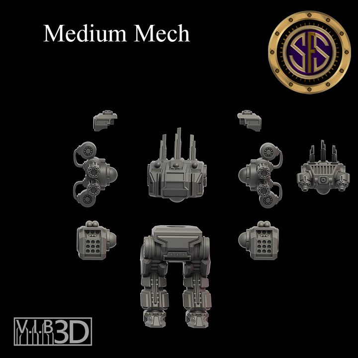 3D Printable Medium Mech by Soul Forge Studio