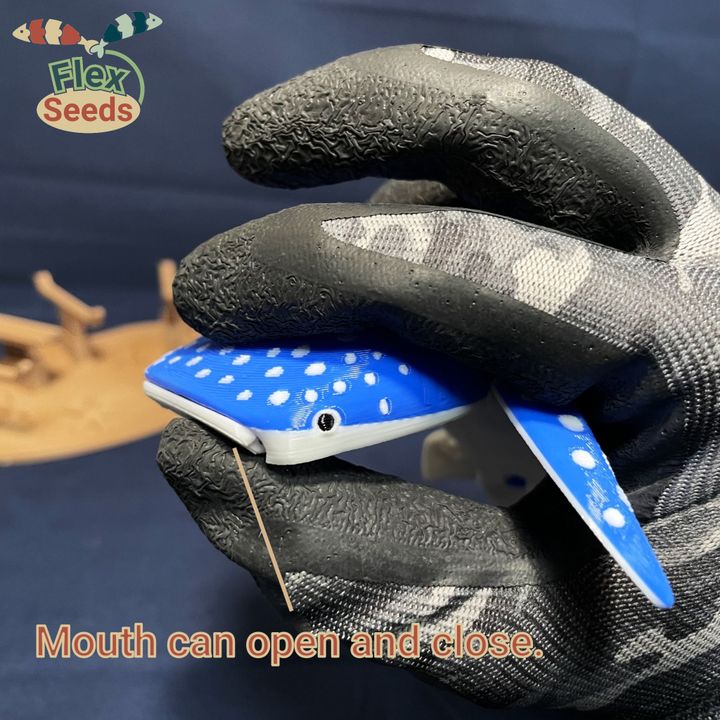 3D Printable Flexi Whale Shark Mark-Ⅱ (Print-in-place) by 3D Flexseeds