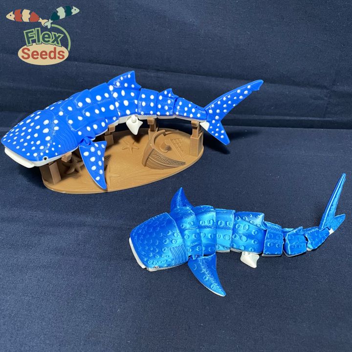 3D Printable Flexi Whale Shark Mark-Ⅱ (Print-in-place) by 3D Flexseeds