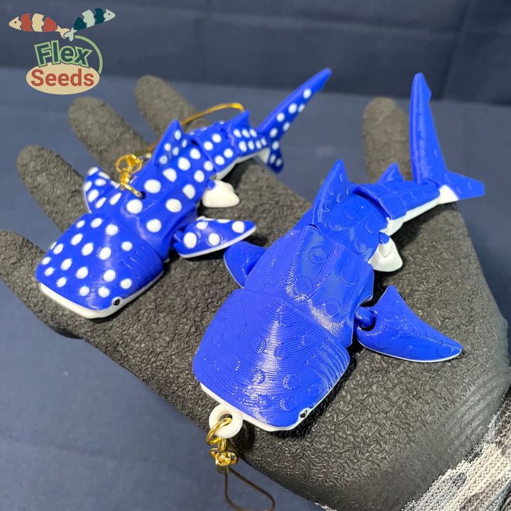 3D Printable Flexi Mini Whale Shark (Print-in-place) by 3D Flexseeds