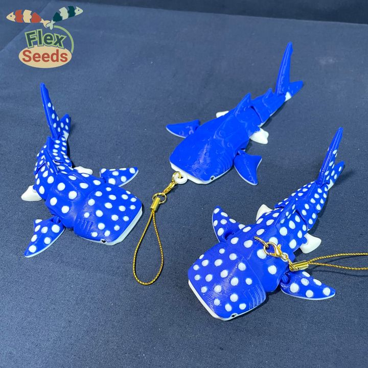 3D Printable Flexi Mini Whale Shark (Print-in-place) by 3D Flexseeds