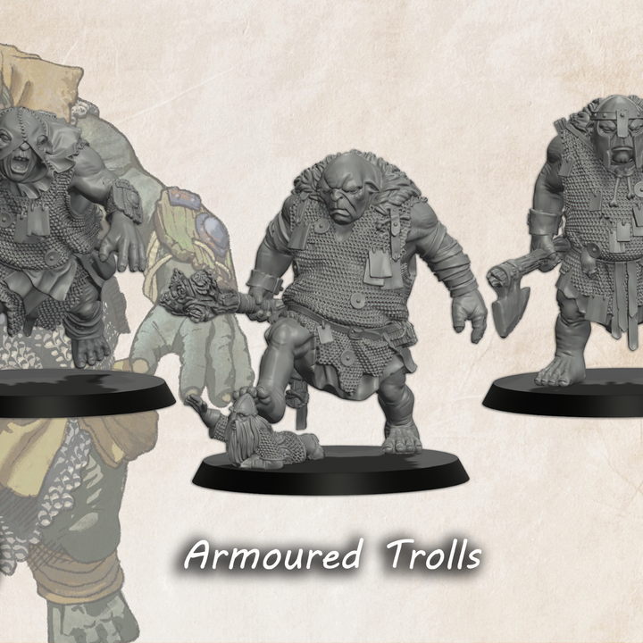 3D Printable Trolls by Medbury Miniatures