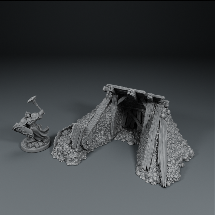 3D Printable mine entrance, undermine by StoneAxe Miniatures