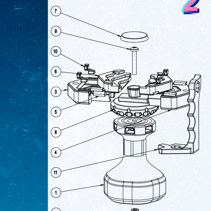 3D Printable MINIATURE PAINTING HANDLE SET ARTSETPRO1 (MHS FAMILY KIT ...