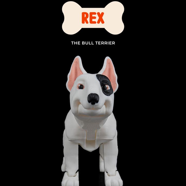 3D Printable Rex, the Bull Terrier by Stlflix