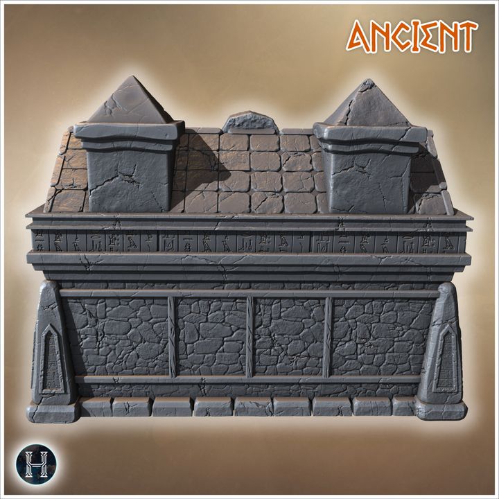 3D Printable Ancient stone temple with hieroglyphic engravings ...
