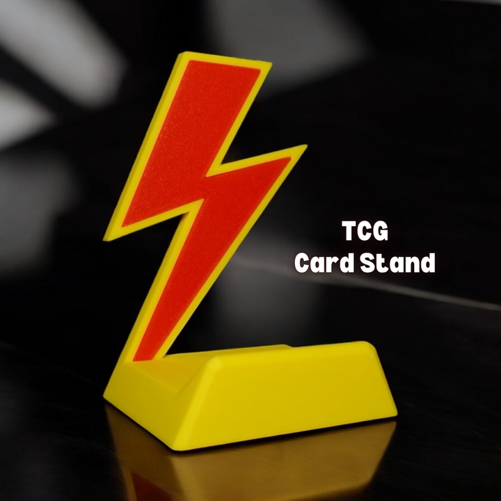 3D Printable Lightning TCG Card Stand by MysticMesh3D