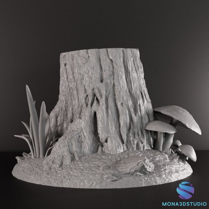 3D Printable Chopped Tree Terrain – Miniature (Pre-Supported STL) by MONA