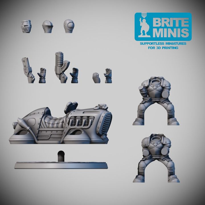 3D Printable Modular Space Knight Hoverbike riders - Supportless & Easy ...