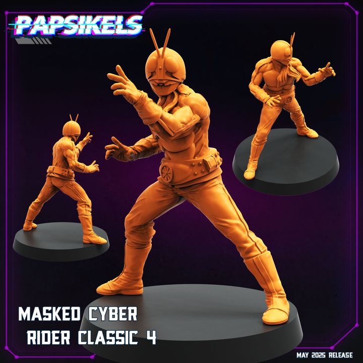 3D Printable MASKED CYBER RIDER CLASSIC by PAPSIKELS MINIATURES