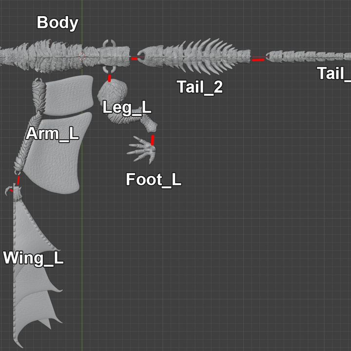 3D Printable Articulated Diabolus Dragon by MagniModels