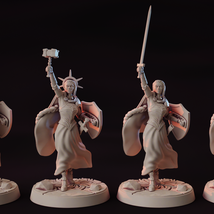 3D Printable Female Cleric | Paladin Champion by The Forge of Many Things