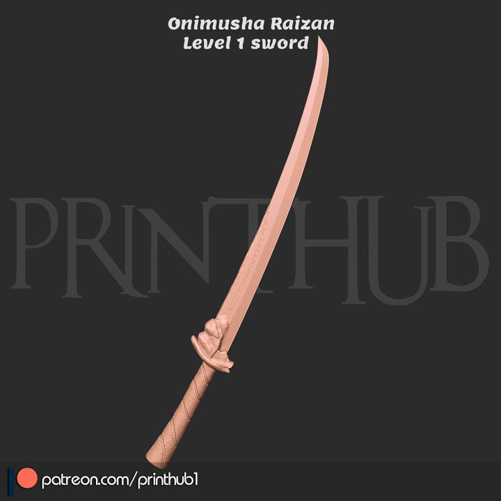 3D Printable Onimusha Raizan Level 1 sword for cosplay 3D print model ...