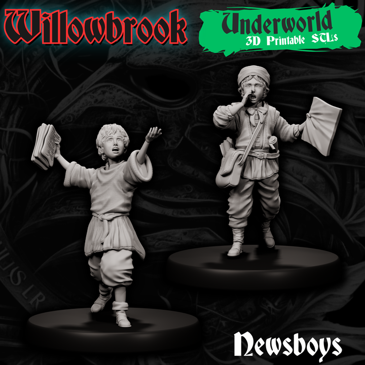 3D Printable Willowbrook Newsboys – 2 Fantasy Town Criers | Underworld ...