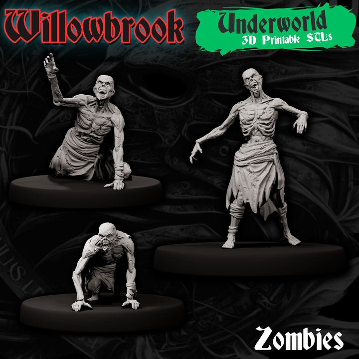 3D Printable Willowbrook Zombies – 4 Undead Minions for Horror RPGs ...