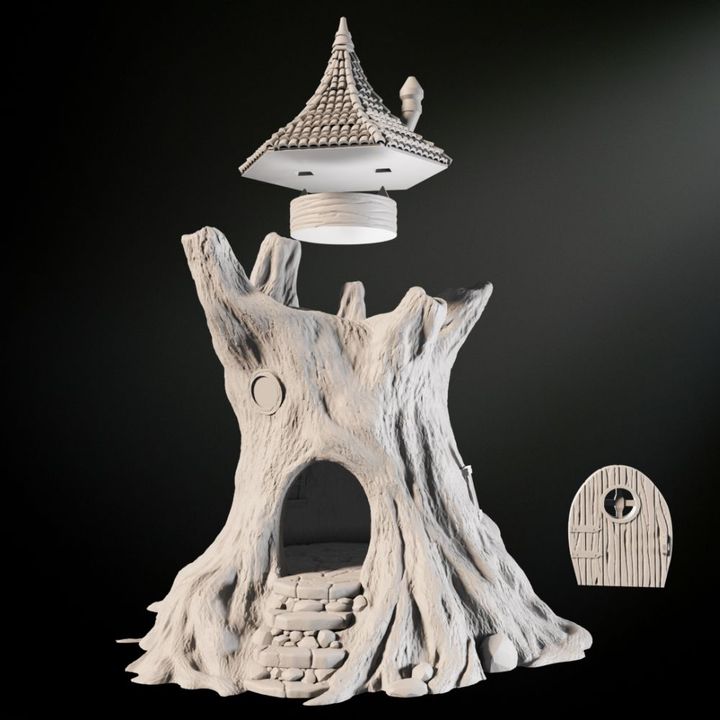3D Printable Tree Stump House II by WargamesCo