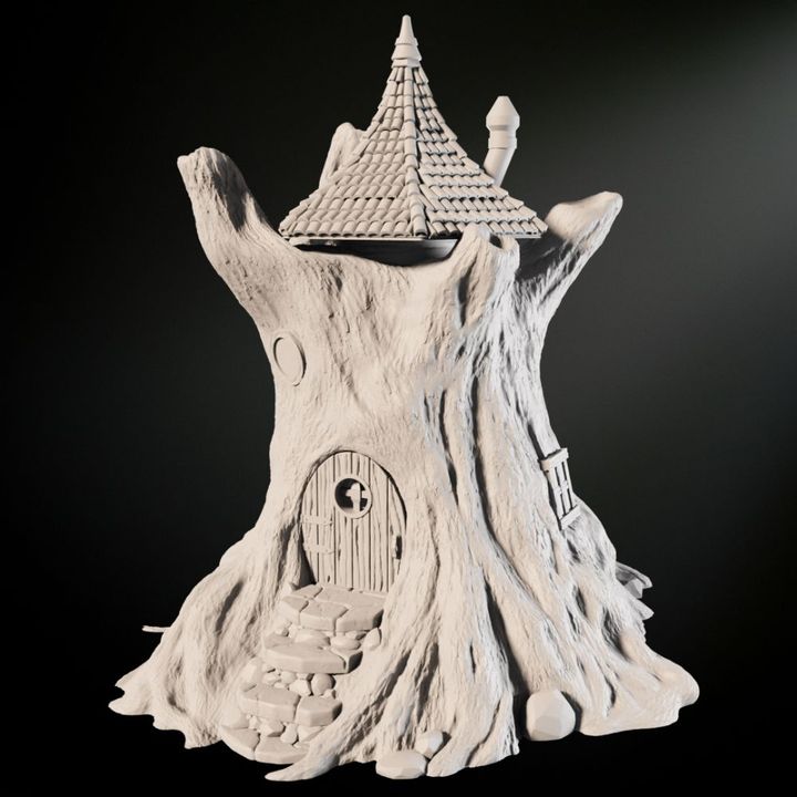3D Printable Tree Stump House II by WargamesCo