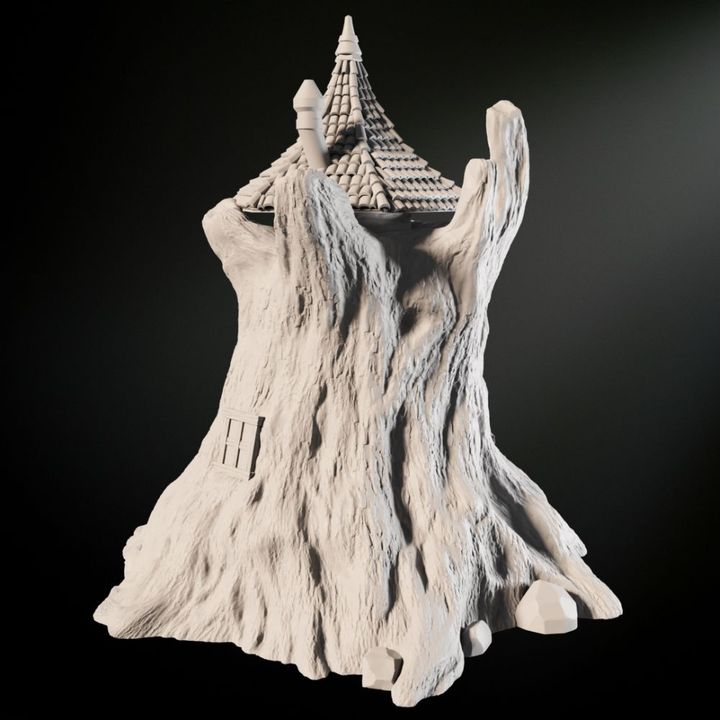 3D Printable Tree Stump House II by WargamesCo