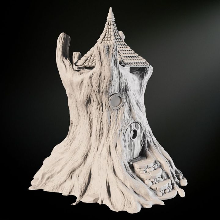 3D Printable Tree Stump House II by WargamesCo