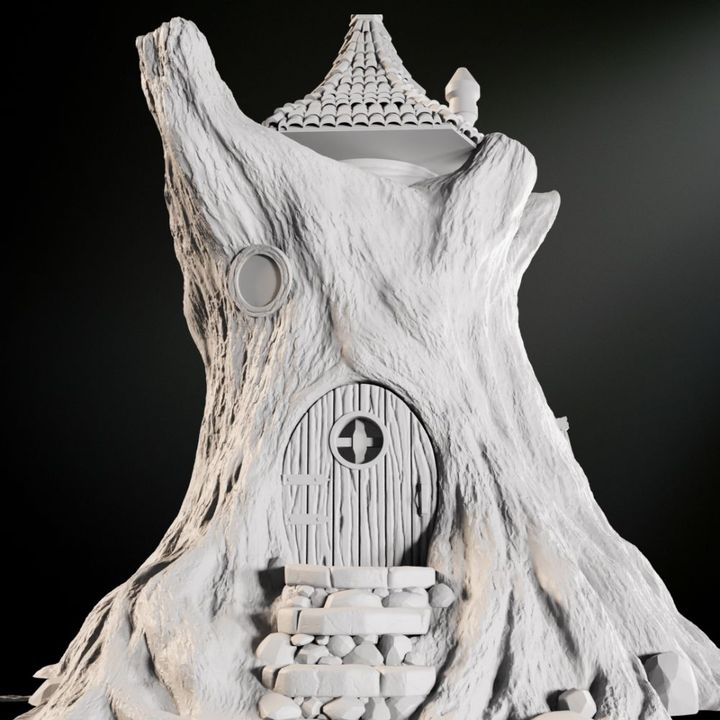 3D Printable Tree Stump House II by WargamesCo
