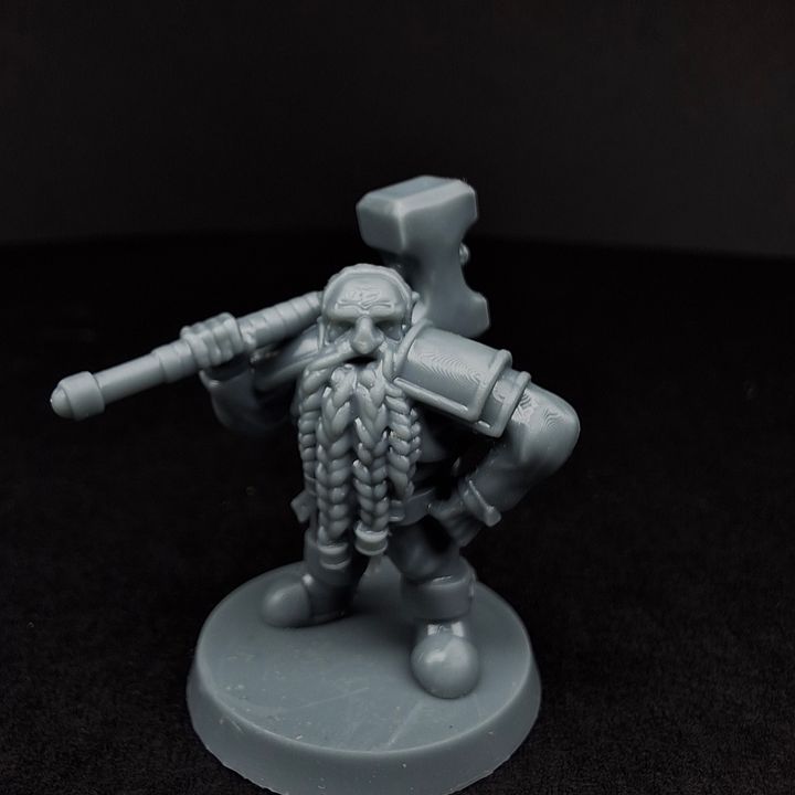 3D Printable Dwarf Warrior Miniature by Voy Forges