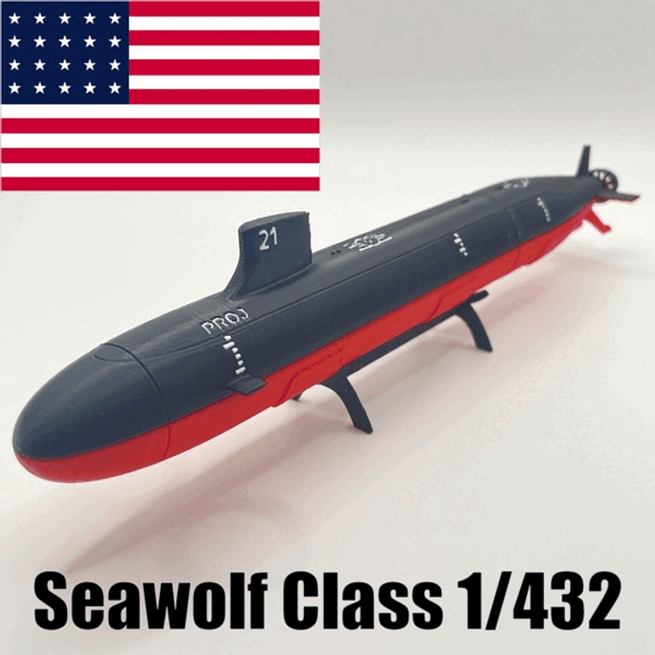 3D Printable Seawolf Class Submarine 1/432 / Military Nuclear Navy USA ...