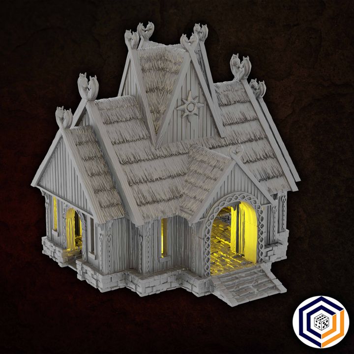 3D Printable Mead Hall ~ Kingdom of Saxonia: Volume 2 by Conquest Creations