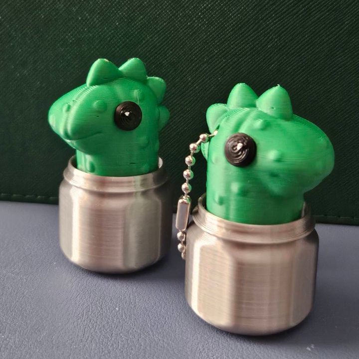 3D Printable Pickle-saurus!! Clicker Fidget and Keychain by Jambaby Designs