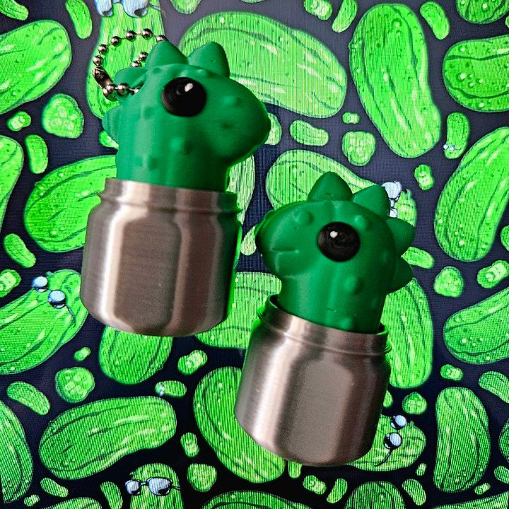 3D Printable Pickle-saurus!! Clicker Fidget and Keychain by Jambaby Designs
