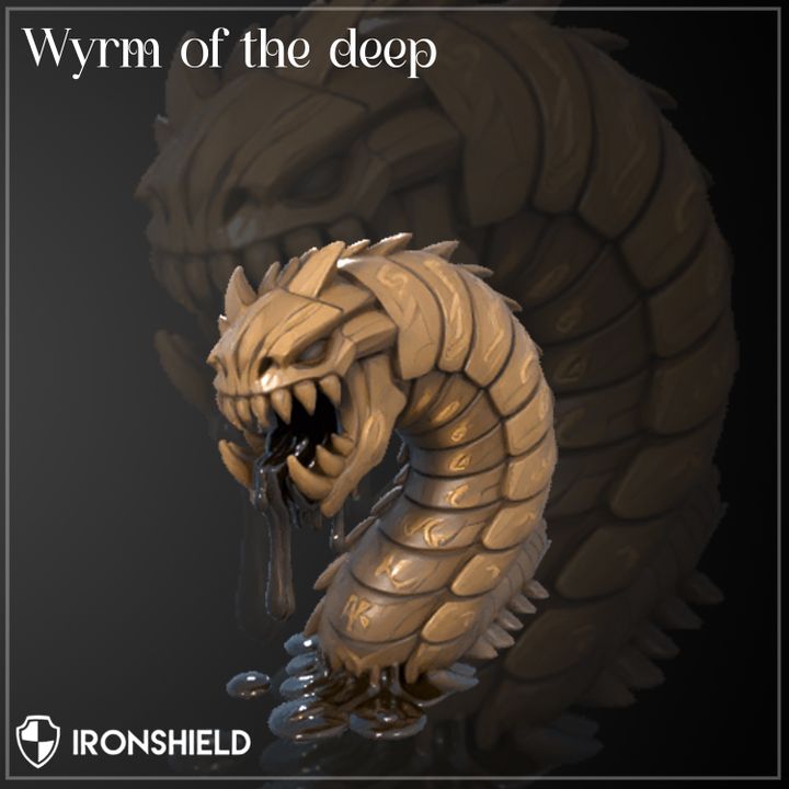3D Printable 🐍 Wyrm of the Deep – 3D Printable Monster Miniature for ...