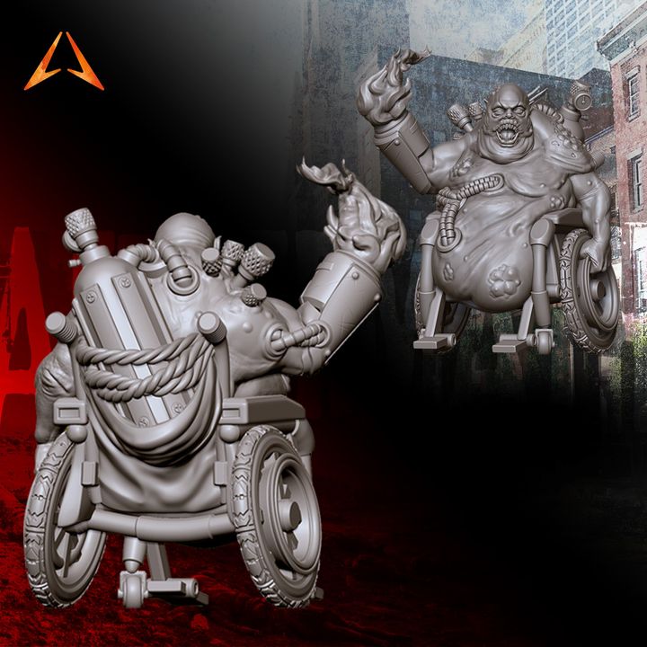 3D Printable Flamethrower Monster DND by Aftermath Studios