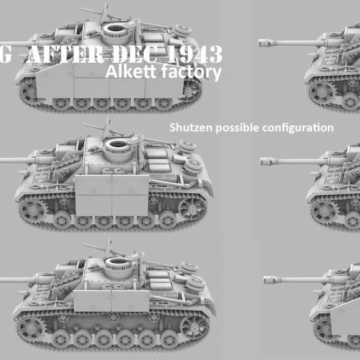 3D Printable Stug III / Stuh 42 G after dec-1943 ALKETT factory by ...