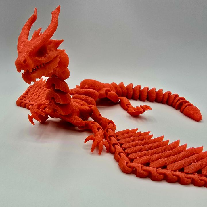 3D Printable Flexi Posable Magma Dragon by Fillifuu