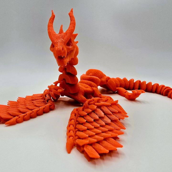 3D Printable Flexi Posable Magma Dragon by Fillifuu