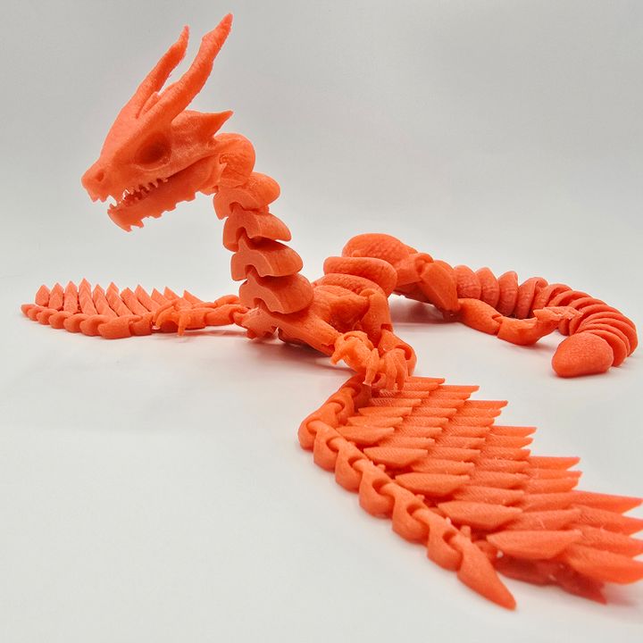 3D Printable Flexi Posable Magma Dragon by Fillifuu