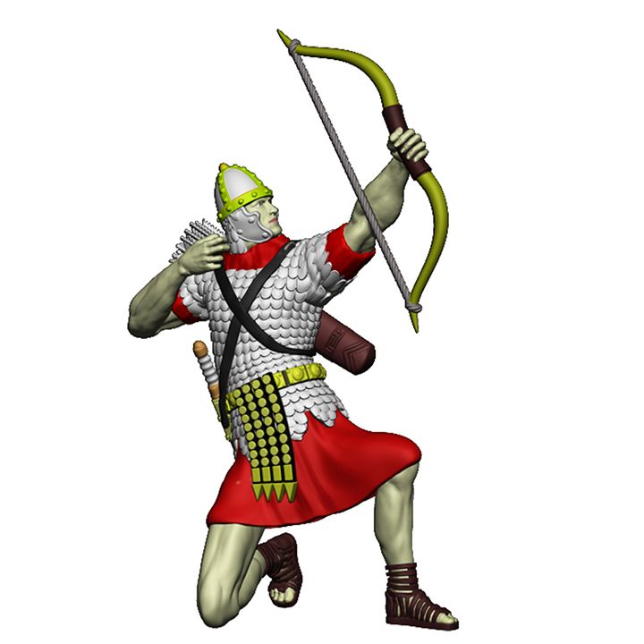 3D Printable Roman Archer 3 Bow up sits arrow is shot by ARTMARKEVYCH