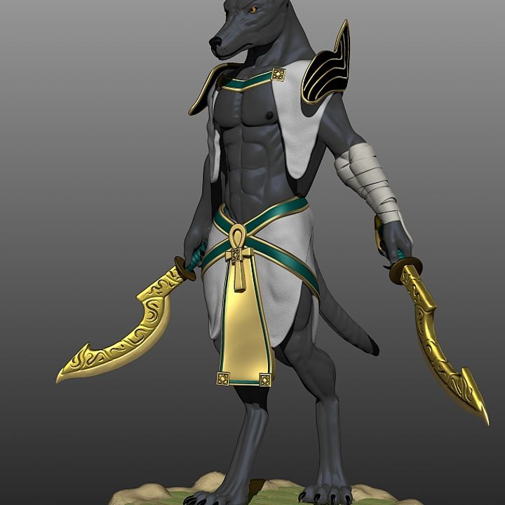 3D Printable Anubis and his followers by Sol