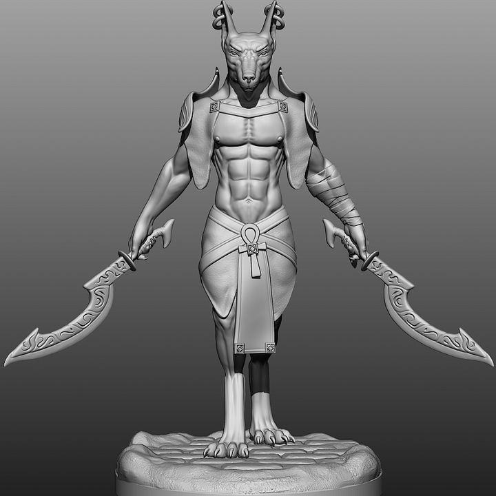 3D Printable Anubis and his followers by Sol