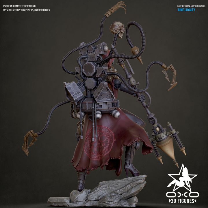 3D Printable Lady Mechromancer Tabletop Miniature Figure by OXO3D Figures