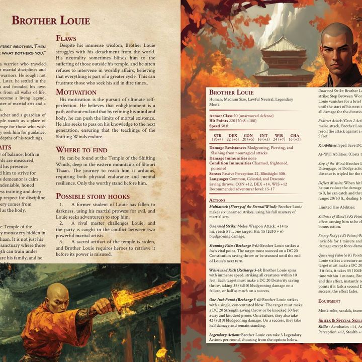 3D Printable Monk Double Feature - Fantasy Collectors Miniature Bundle ...