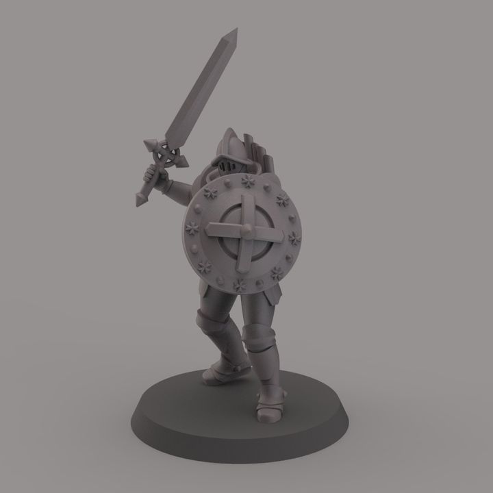3D Printable Heavy trench conquistadors one-handed + shield by MCGuild