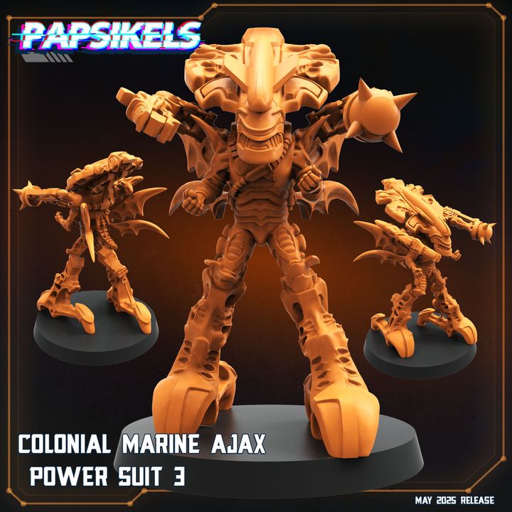3D Printable COLONIAL MARINE AJAX POWER SUIT by PAPSIKELS MINIATURES
