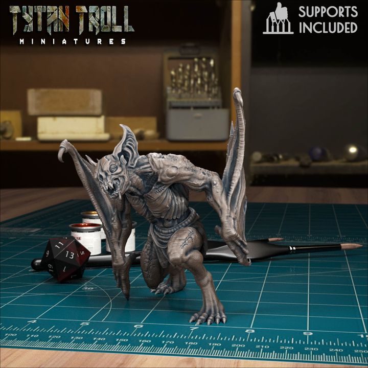 3D Printable Bat Folk Creature 02 [Pre-Supported] by TytanTroll Miniatures