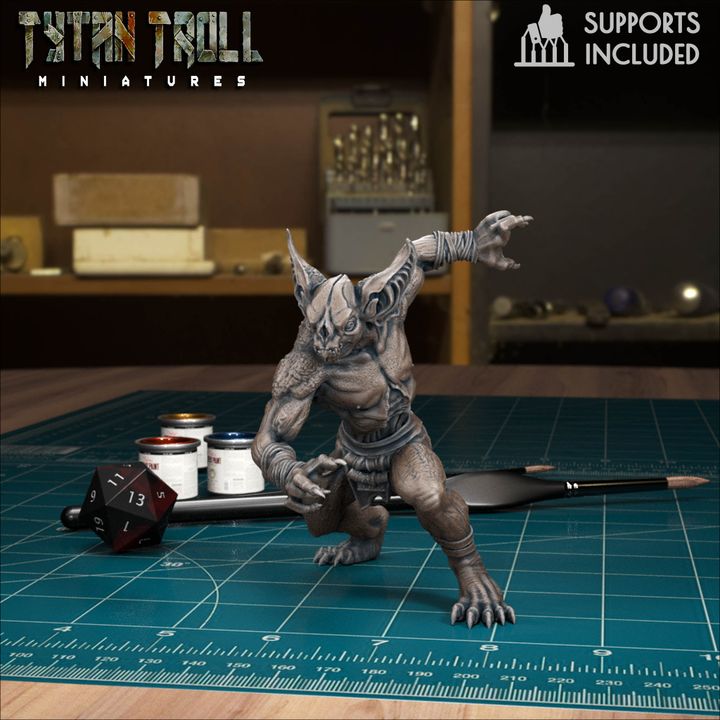 3D Printable Bat Folk Creature 03 [Pre-Supported] by TytanTroll Miniatures