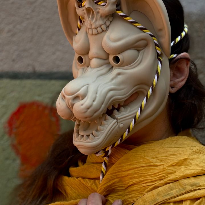 3D Printable kitsune & skull Japanese mask by Golden Kaeru