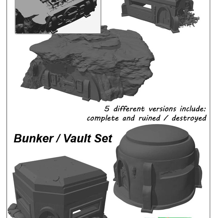 3D Printable Bunkers SET (STL Files) by 3D-Printfiles